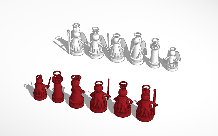 3D design Copy of Angels vs. Devils #chess set | Tinkercad
