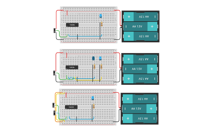 Circuit design Sample Logic Gate Circuit #3 - Tinkercad