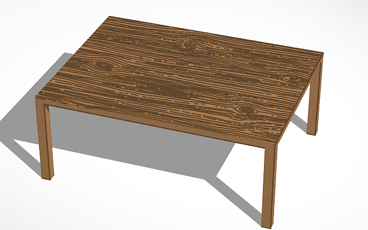 3D design Wood table - Tinkercad