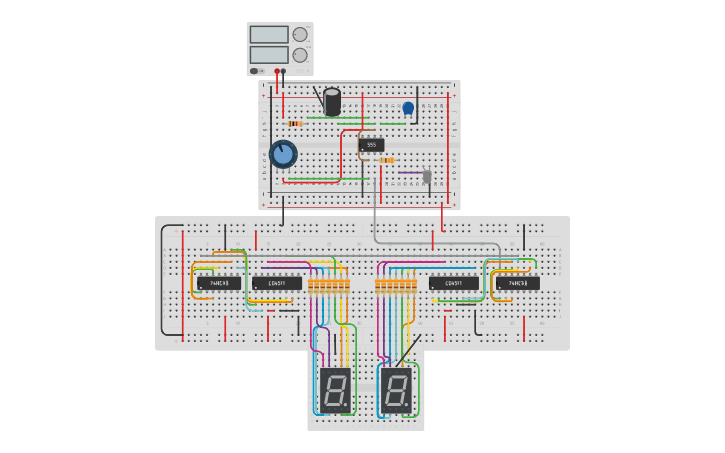 Circuit design contador 0 al 99 - Tinkercad Circuit design contador 0 al 99 - Tinkercad