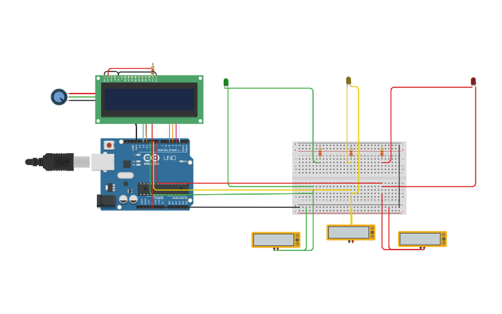Circuit design Semáforo arduino | Tinkercad