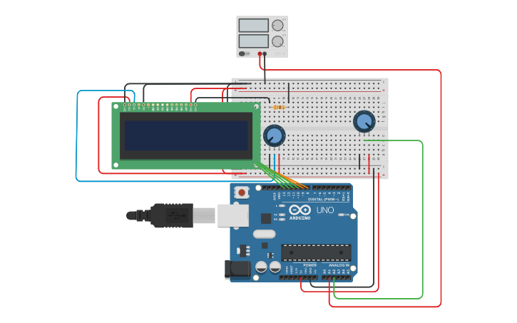 Circuit Design Voltmetro Digitale Tinkercad