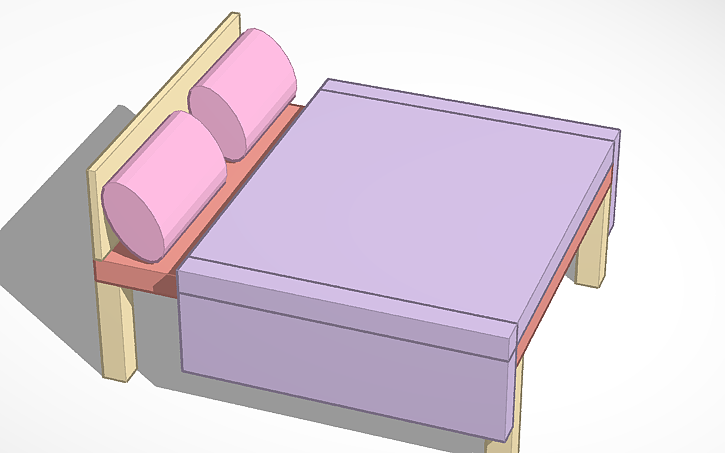 3D design Aesthetic cute bed - Tinkercad