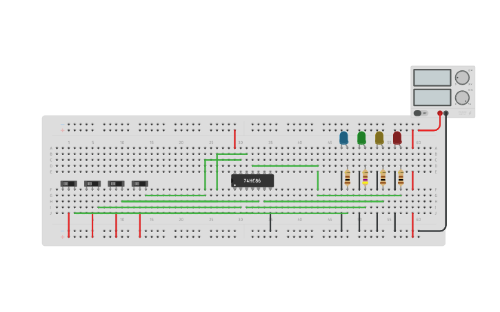 Circuit Design 4 Bit Binary To Grey Converter Tinkercad