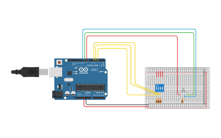 Circuit design LED RGB | Tinkercad