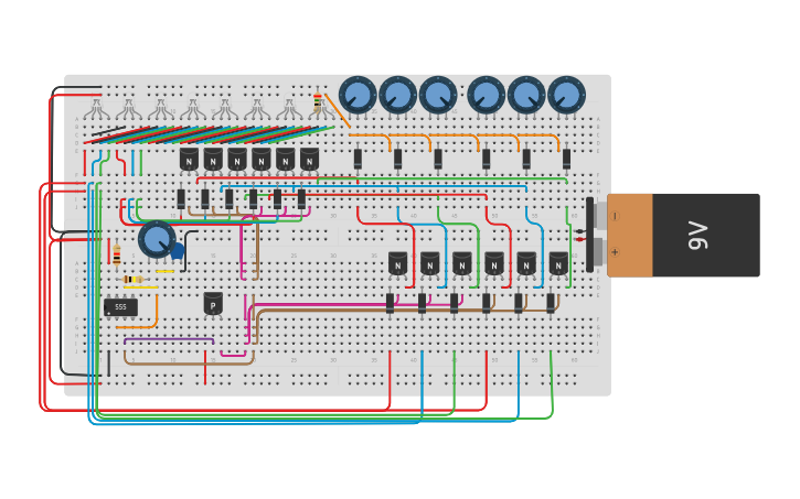 Circuit design Dual RGB Color Selector | Tinkercad