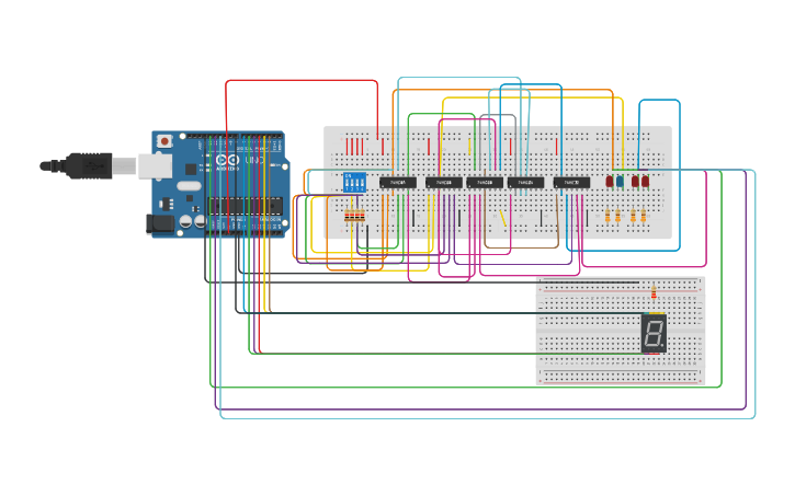 Circuit design Sumador Binario 3 - Tinkercad