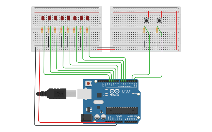 Circuit design TD2 applications Arduino | Tinkercad