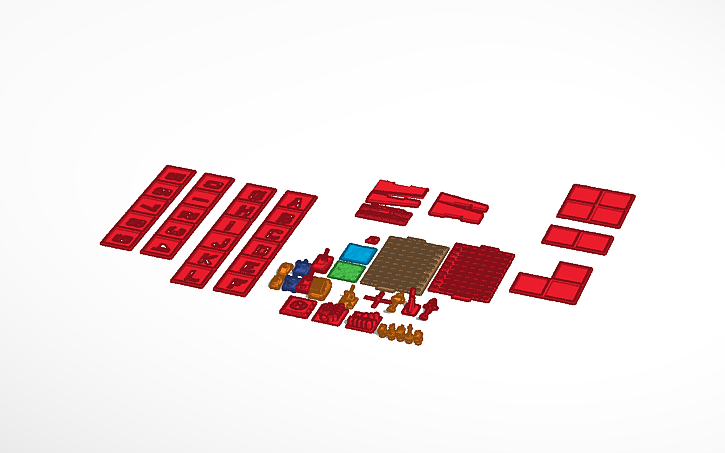 3D design Boardgame Mission Command Land - Tinkercad