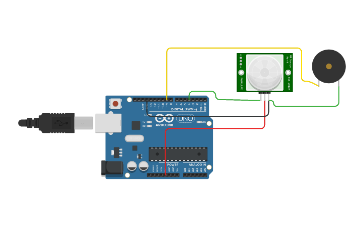 Circuit design PIR_intruder_sensing | Tinkercad
