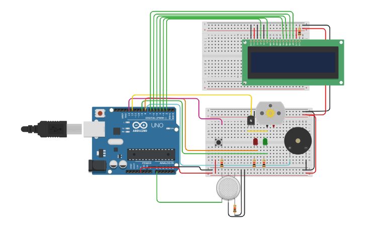 Circuit design Alcohol detection in cars | Tinkercad