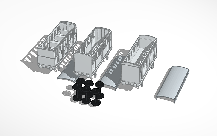 3D design Narrow Gauge Coaches - Tinkercad