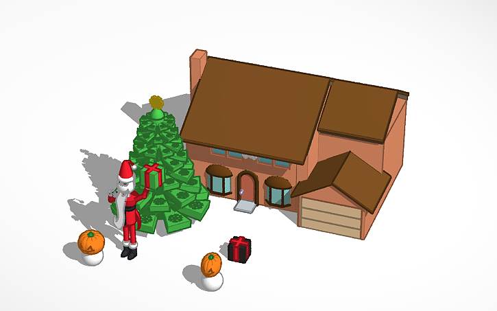 3D design Santa jack at house on Christmas Eve | Tinkercad
