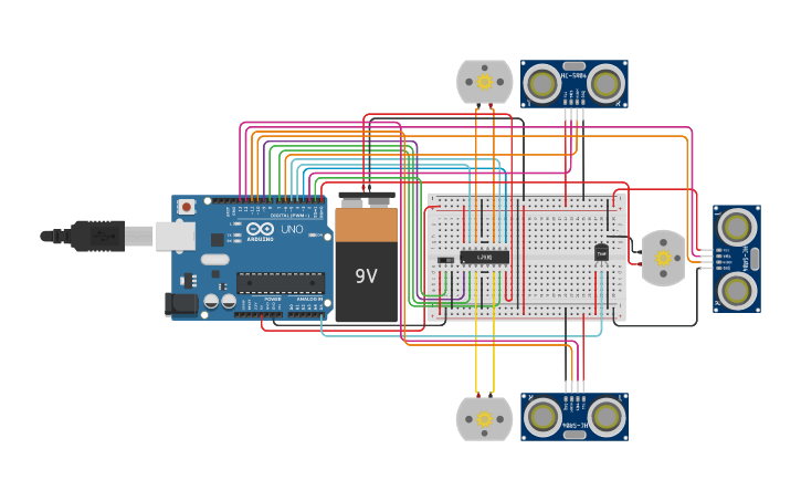 Circuit design Mini Project - Robot Mice (ESE689) - Tinkercad