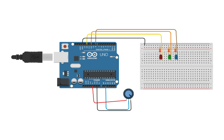 Circuit design compito switch-case | Tinkercad