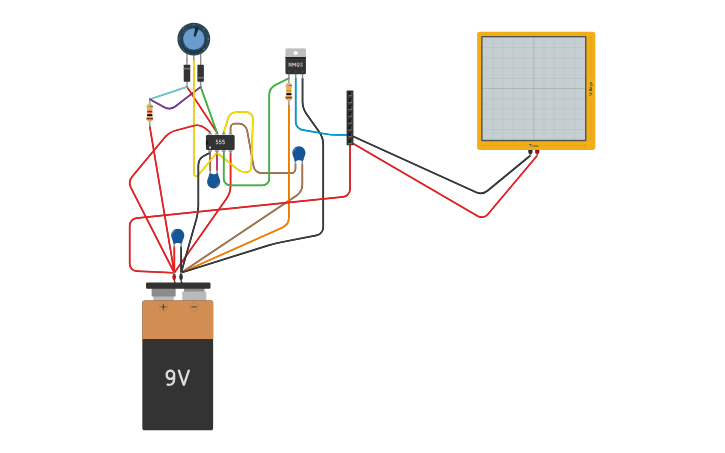 Circuit design PWM motor controller 12v with 555 and IRFZ44N - Tinkercad