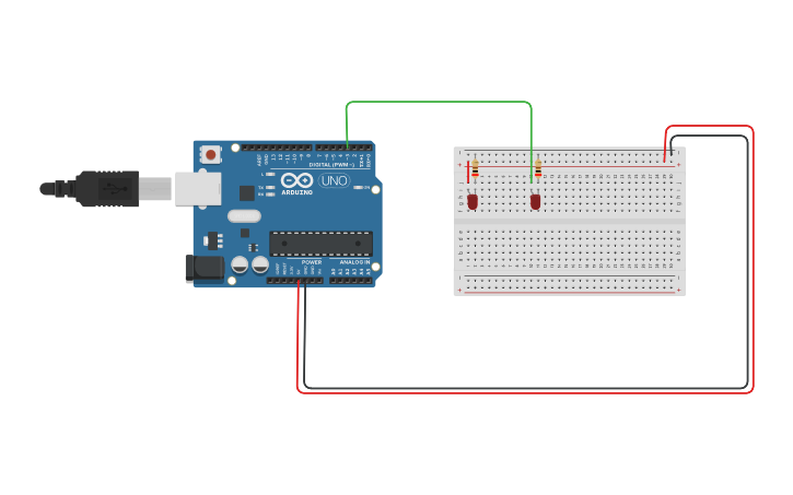 Circuit design Arduino Blinking Lights - Tinkercad