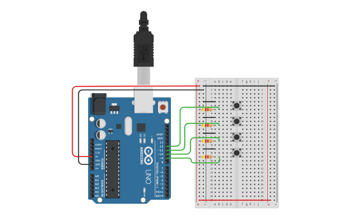 Circuit design Ejemplo 2 | Tinkercad