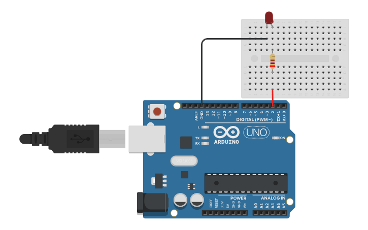 Circuit design led - Monitor serial | Tinkercad