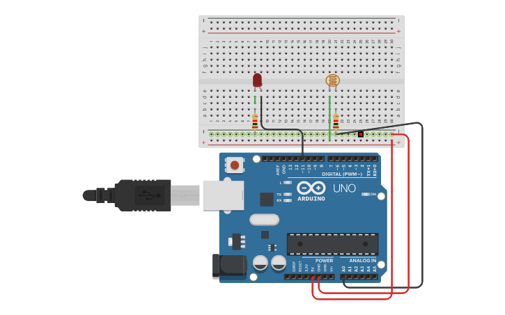 Circuit design Arduino UNO - LDR - E0421048 - Tinkercad