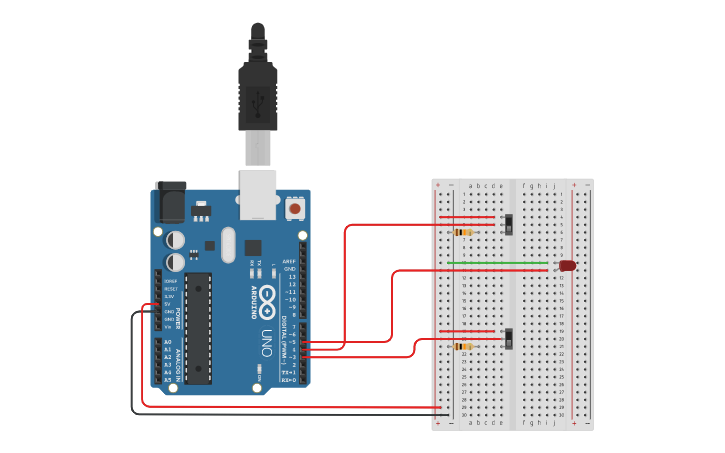 Circuit design schakelaars oef 2 - Tinkercad