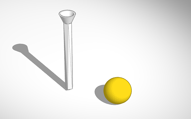 3D design golf tee and ball - Tinkercad