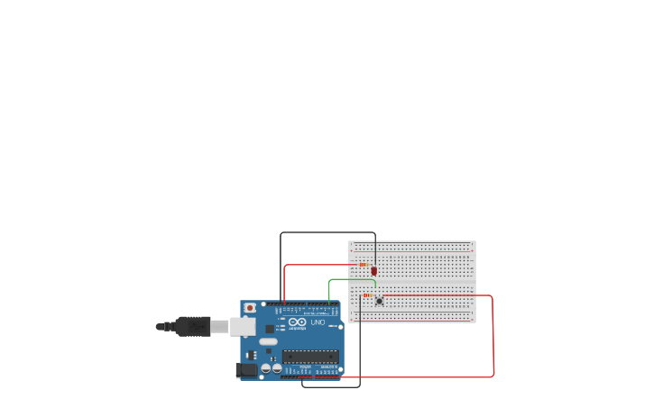 Circuit design Led y pulsador - Tinkercad