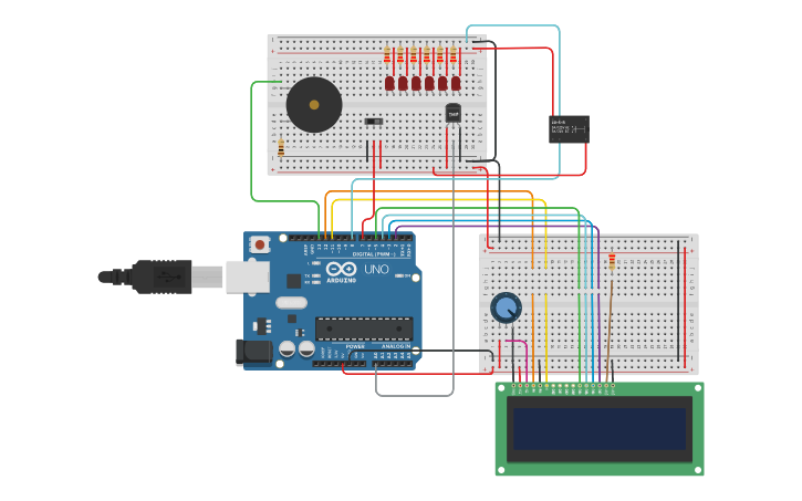 Circuit design Temperature-Enabled Timer with Buzzer and LCD Display ...