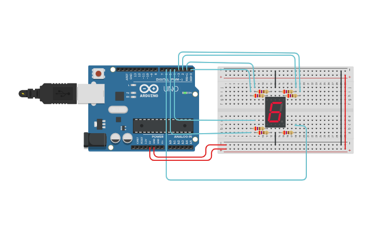 Circuit design DDRD PORTD | Tinkercad