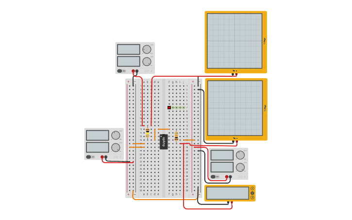 Circuit design Inverting Op Amp - Tinkercad