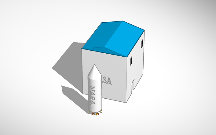 3D design NASA building with rocket | Tinkercad