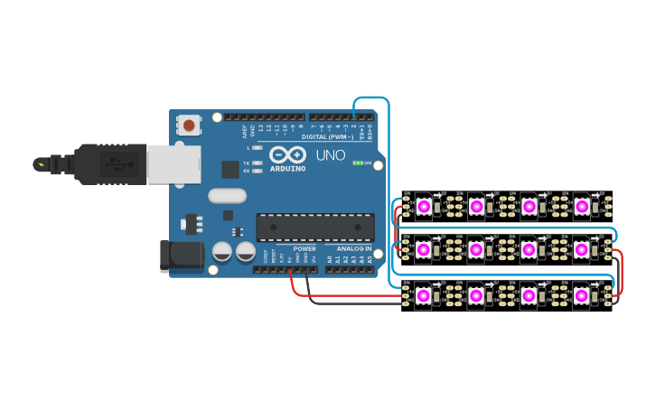 Circuit design 2118092_Scenario1_LED-Strip - Tinkercad