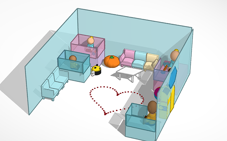 3D design toddler and baby room - Tinkercad