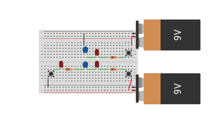Circuit design Push Buttons in Series - Tinkercad