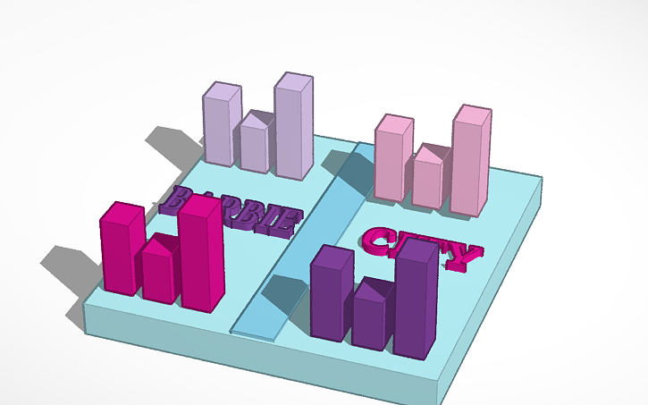 3D design BARBIE CITY - Tinkercad