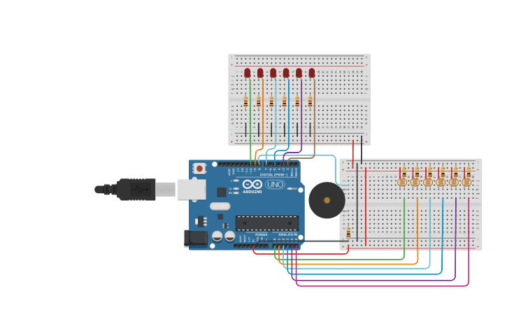 Circuit design DFrobot 光竖琴 郭力 | Tinkercad