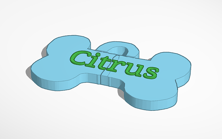 3D design Tag bone - Tinkercad