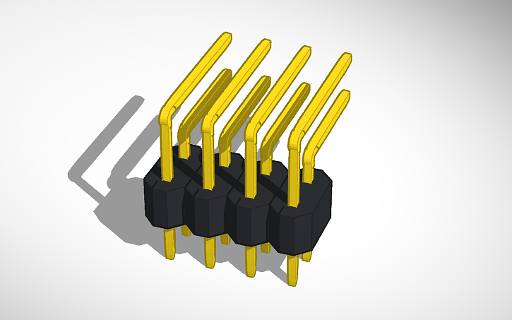 3D design PinHeader_2x4_2.54_horizontal - Tinkercad