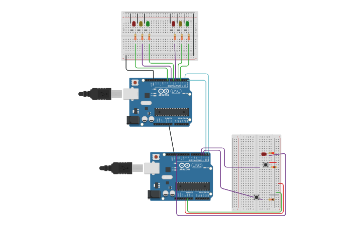 Circuit Design Comunicación Serial Tinkercad