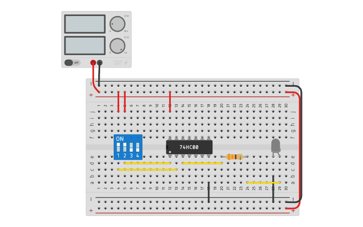 Circuit design TP2 compuerta Nand | Tinkercad
