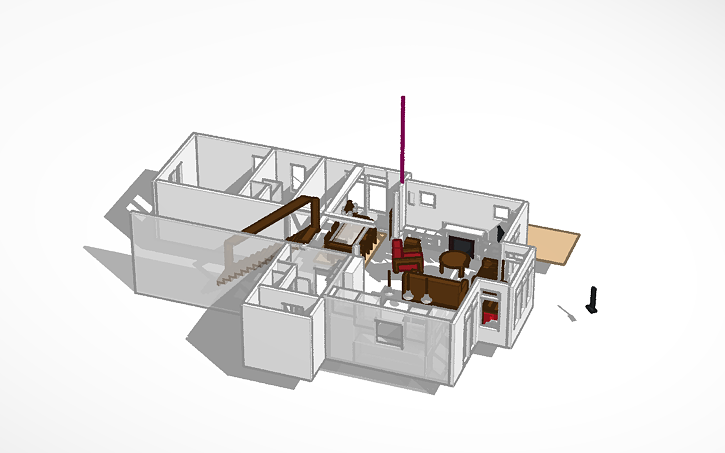 3D design 20JLivingRm: TV SE, Original Layout - Tinkercad