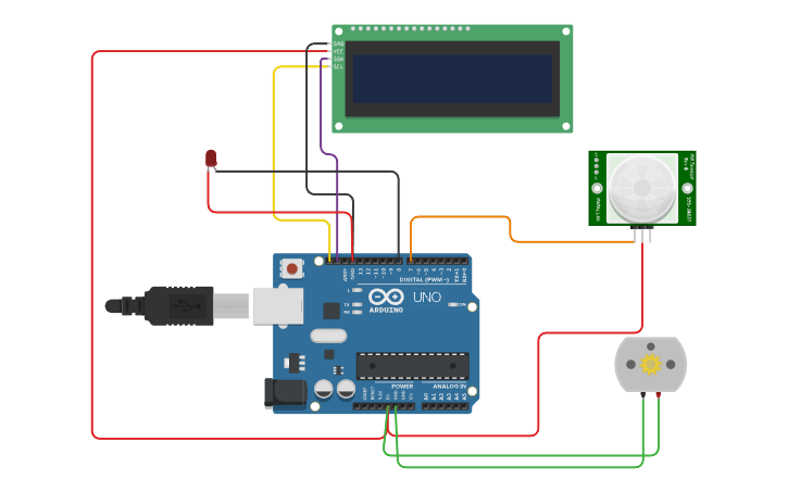 Circuit design PENDETEKSI GERAKAN - Tinkercad Circuit design PENDETEKSI GERAKAN - Tinkercad