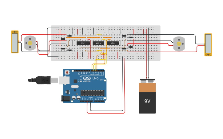 Circuit design DC motor - Tinkercad