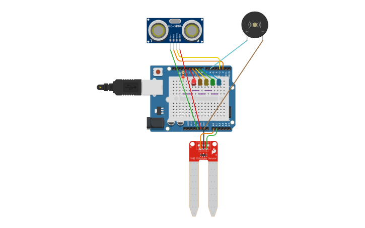Circuit design Sistema de riego | Tinkercad