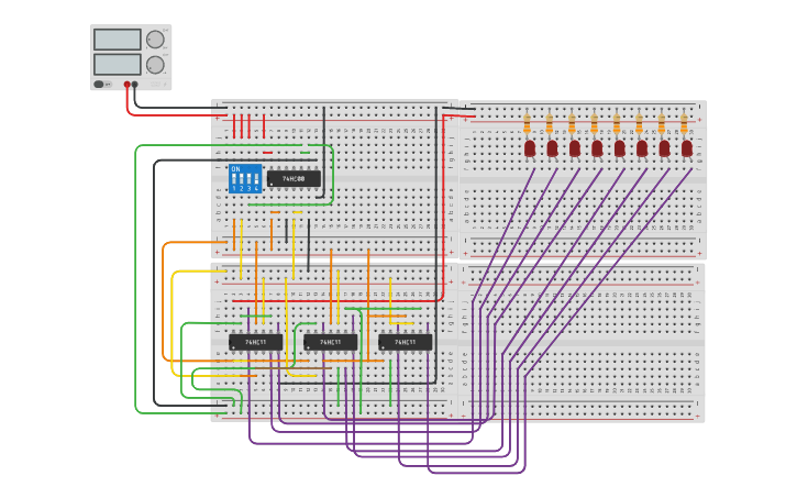 Circuit design Decoder 3-8 | Tinkercad