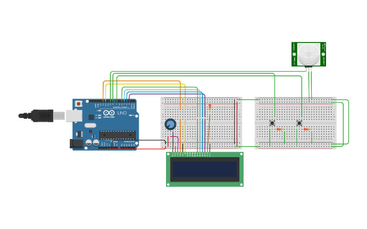 Circuit design prova con monitor | Tinkercad