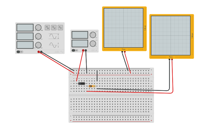 Circuit design Ceifador de Meia onda Positivo Invertido | Tinkercad