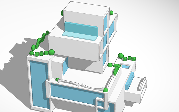 3D design 3D MARCIPAN / Block, Bush and Pools - Tinkercad