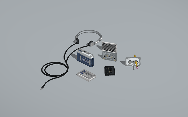 3D design Vintage Cassette Player SimLab - Tinkercad
