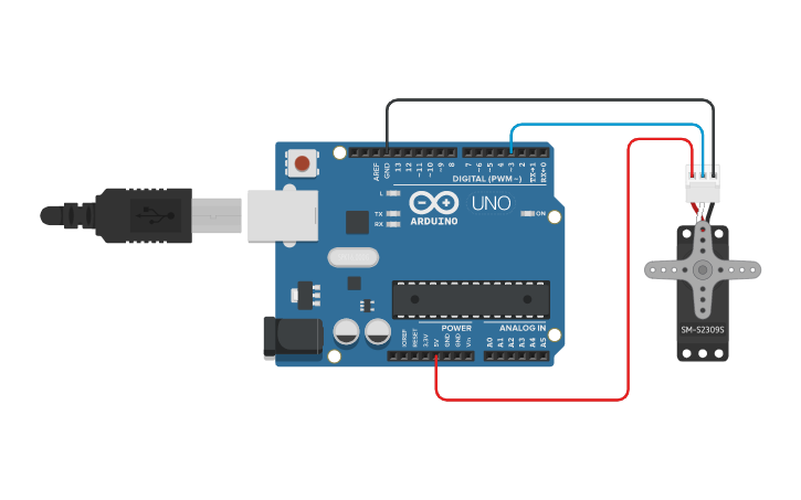 Circuit design Motor Servo | Tinkercad